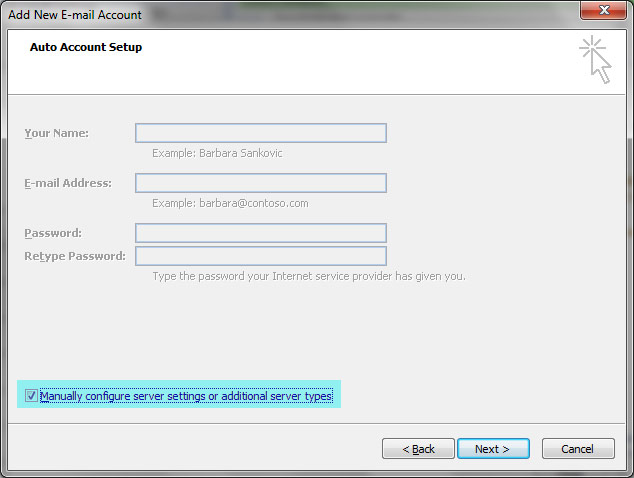 Outlook XP / Outlook 2002 Setup Instructions